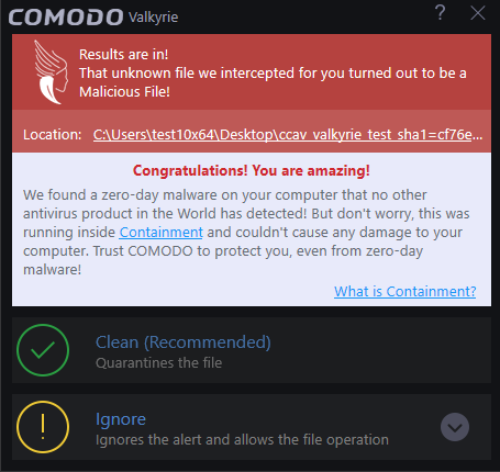 Comodo Cloud Antivirus Understanding CCAV Alerts, Antivirus Alert, Virus Protection